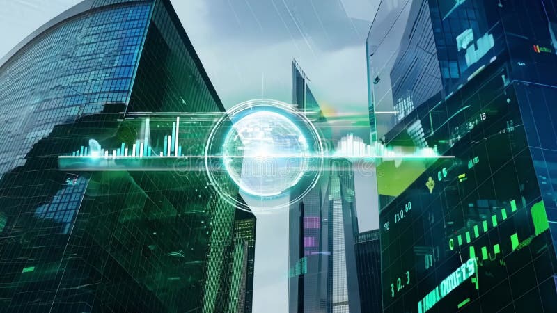 A Futuristic Vision of Financial Progress Where Advanced Holographic ...