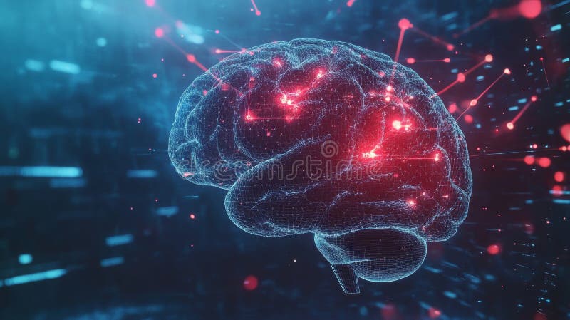 Futuristic Vision Illuminated Brain Depicting Advanced Ai and Neural ...