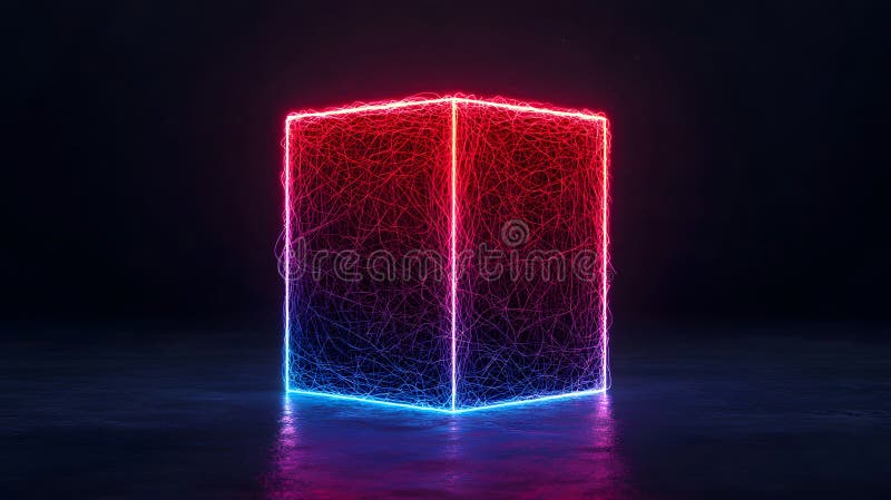 A Futuristic Vision of a Neon Cube Representing Interconnected Ideas ...