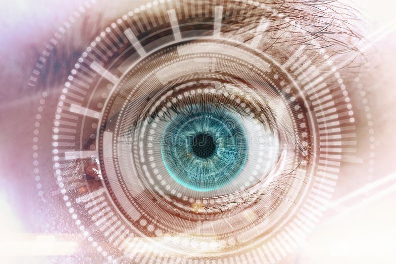 Futuristic Vision, Science and Scanning Concept Stock Image - Image of ...