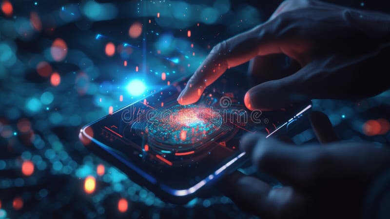 Futuristic Vision of Smartphone Technology in Health Diagnostics Stock ...