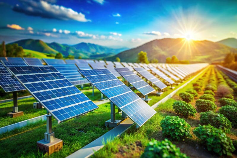 A Futuristic Vision of Sustainable Energy: Sleek Solar Panel Array ...