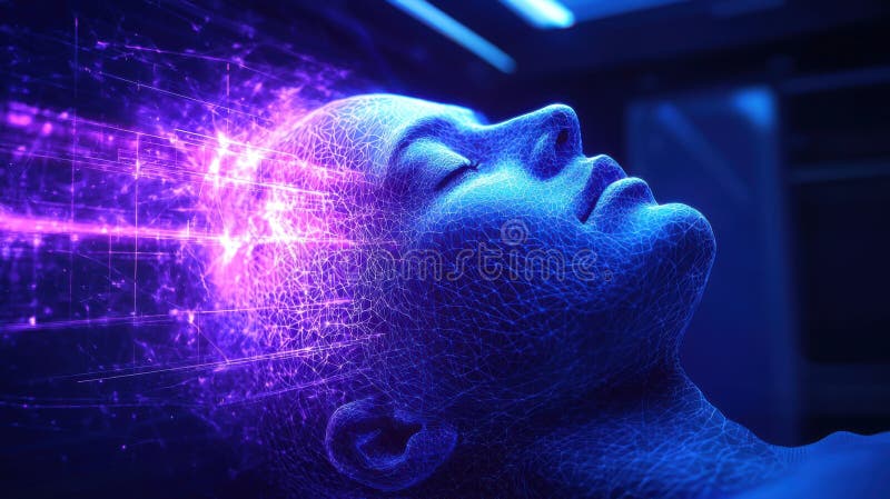 Futuristic Vision of Therapy with Energy and Light Representation Stock ...