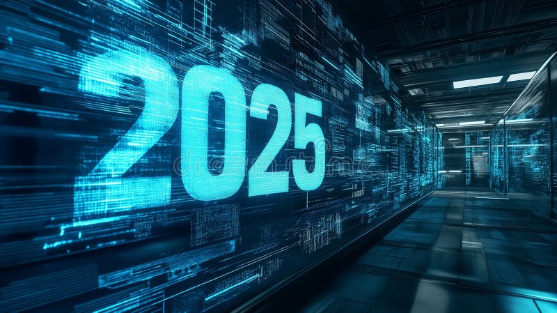 Futuristic Vision: the Year 2025 in Digital Landscape Stock ...