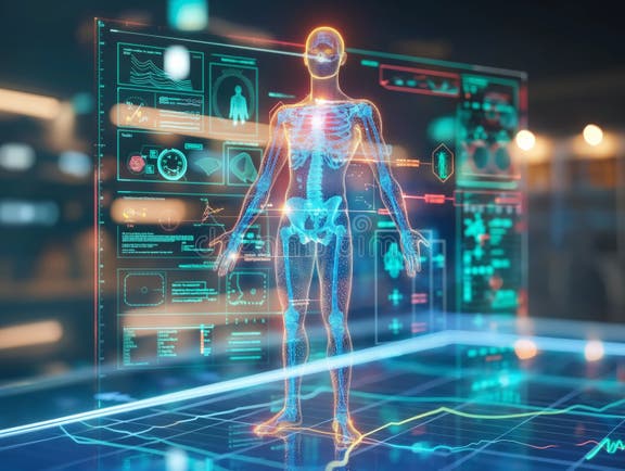 Advanced Human Body Analysis Interface Stock Photo - Image of digital ...