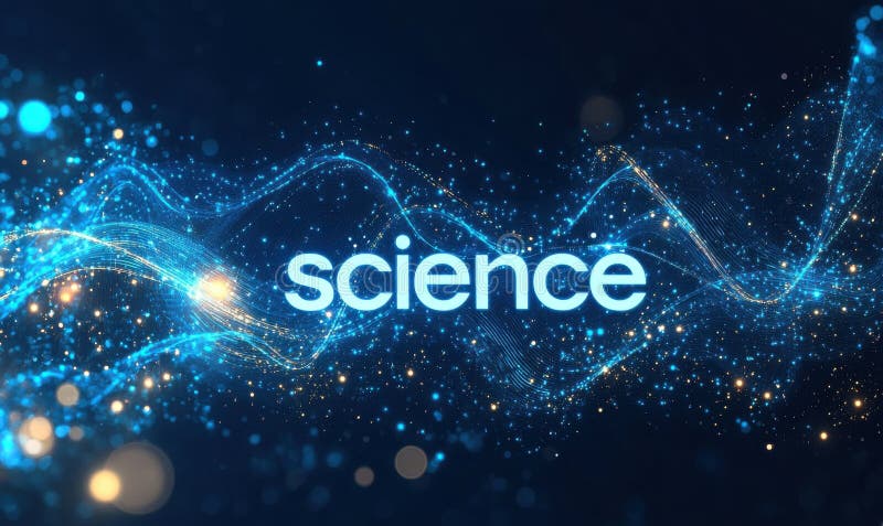 Futuristic Digital Science Concept with Glowing Blue Particles and ...