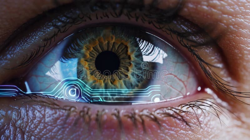 Futuristic Visual Representation of Technology Reflected in Human Eye ...