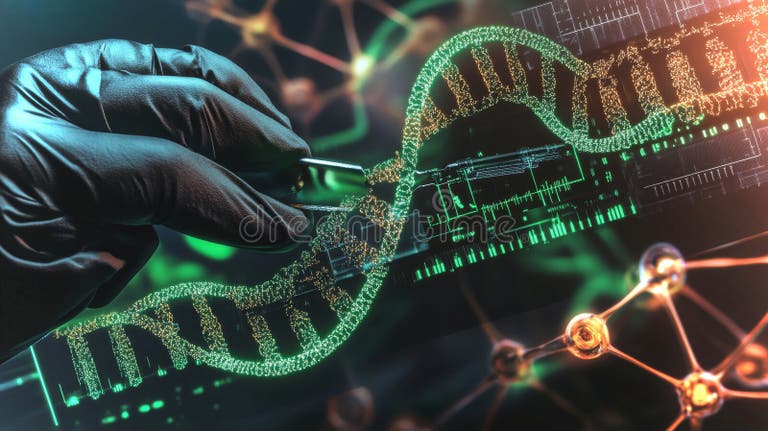 Futuristic Visualization of CRISPR Technology with DNA Editing Tools in ...