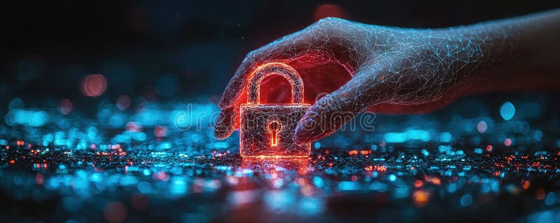 Futuristic Visualization of Cybersecurity Represented by a Digital Hand ...