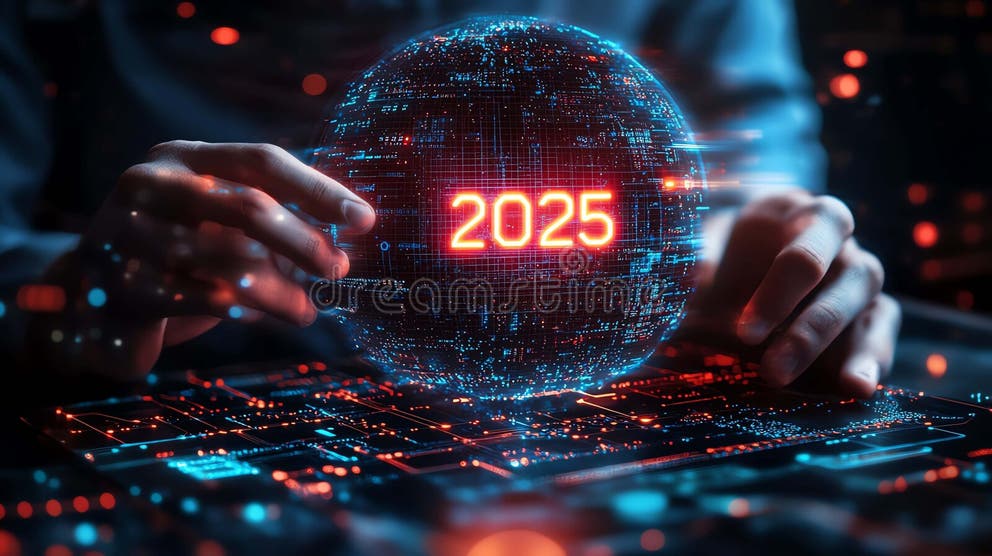 Futuristic Visualization of 2025 with Digital Data and Networking ...