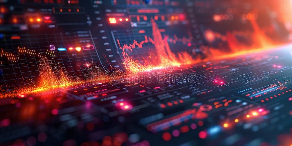 A Futuristic Visualization of Financial Data with Glowing Charts and ...