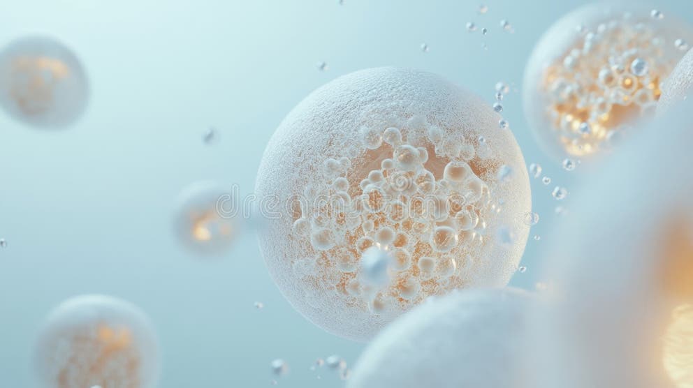 Futuristic Visualization of Freeze Dried Exosome Particles with Glowing ...