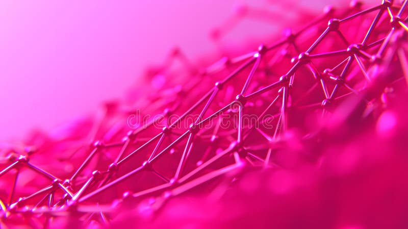 Futuristic Visualization of a Glowing Data Network with Vibrant Pink ...