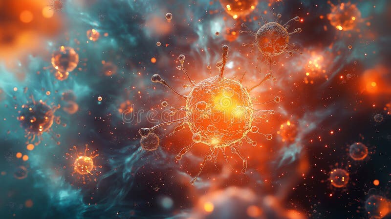 High-Resolution Microbial World â€“ Detailed Bacteria in Action Stock ...