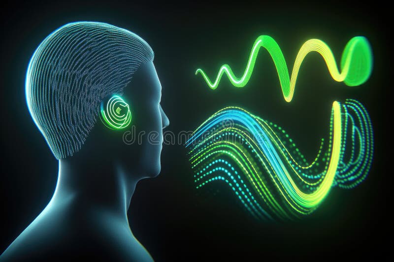 Futuristic Visualization of Human Hearing Process with Sound Waves and ...
