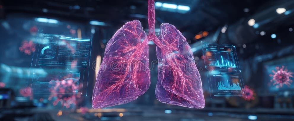 The Futuristic Visualization of Lungs with Viral Background in a High ...
