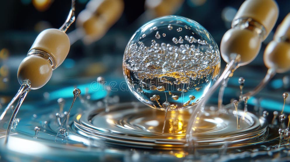 A Futuristic Visualization of a Molecular Structure with Intricate Connections, Glowing Elements ...