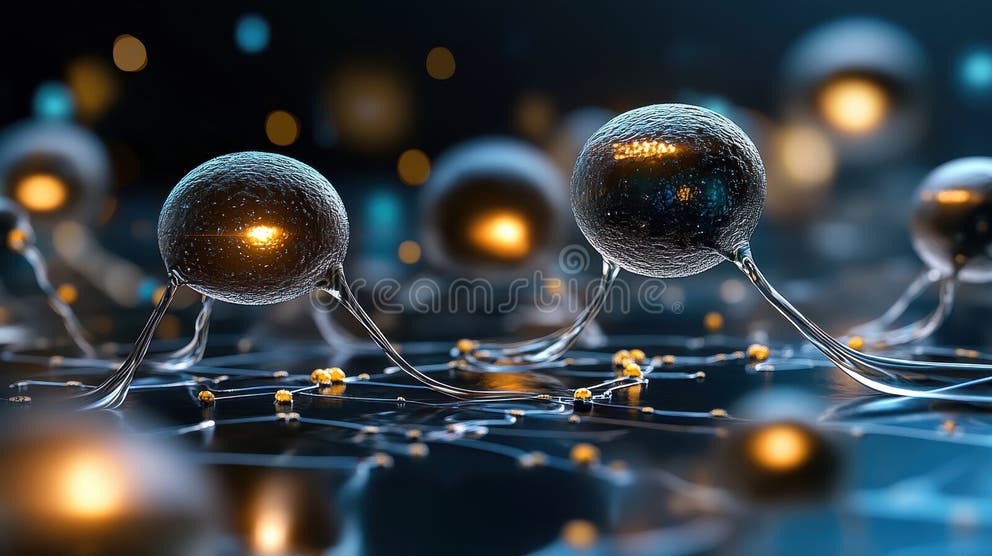 A Futuristic Visualization of a Molecular Structure with Intricate Connections, Glowing Elements ...