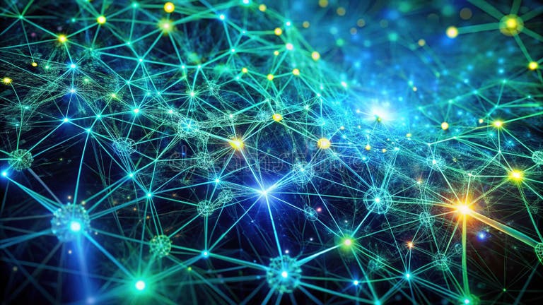 A Futuristic Visualization of a Neural Network Interface Exploring the Complex Interconnections ...