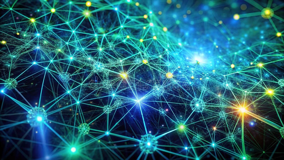 A Futuristic Visualization of a Neural Network Interface Exploring the Complex Interconnections ...