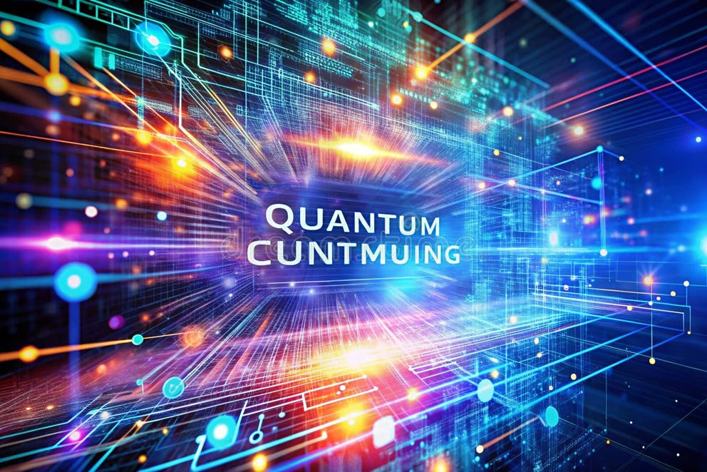 Futuristic Visualization of Quantum Computing in Action Stock Illustration - Illustration of ...