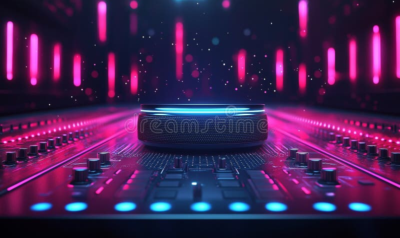 Futuristic Voice Assistant Interface with Glowing Control Panels and ...