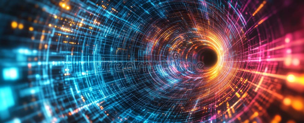 A Futuristic Vortex of Lively Data Currents and Multicolored Light ...