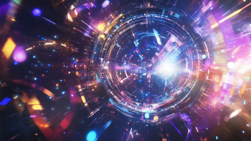 Futuristic Vortex of Swirling Lights Stock Photo - Image of digital ...