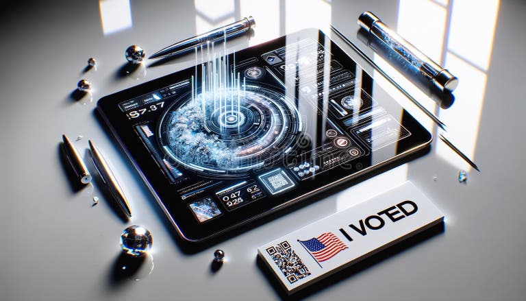 Futuristic Voting Interface Concept with Advanced Technology Stock ...