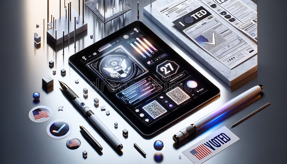 Futuristic Voting Interface Concept with Advanced Technology Stock ...