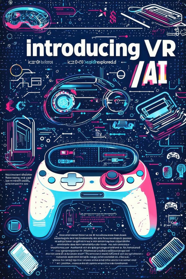 Futuristic VR and AI Gaming Concept Featuring a Digital Controller ...