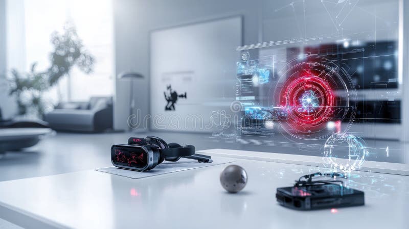 Futuristic Vr Gaming Setup Displaying Interactive Technology in a ...