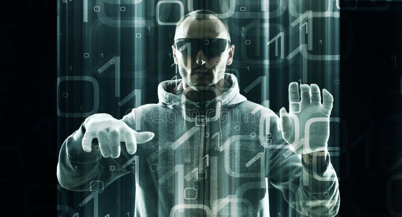 Futuristic Vr Glasses in Hacker Use Stock Image - Image of futuristic ...
