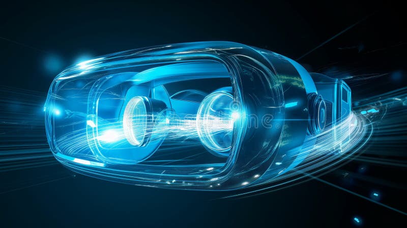 Futuristic Vr Headset Blue Light Effects Stock Photos - Free & Royalty ...