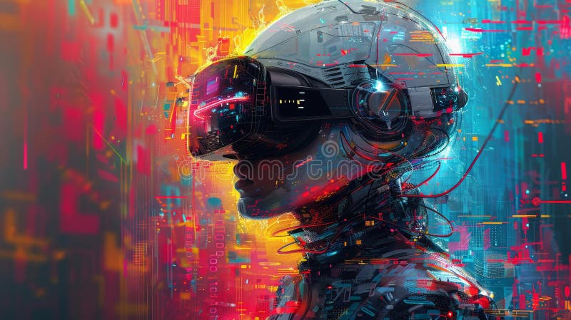 Futuristic Vr Headset Concept Art - Generative Ai Stock Illustration ...