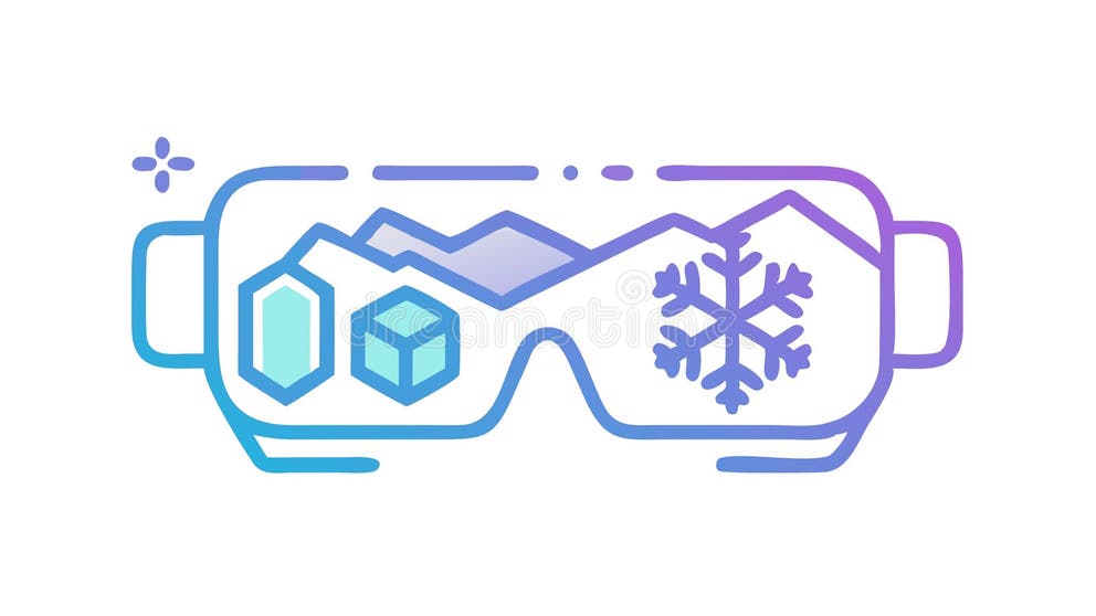 Futuristic VR Headset with Cooling Ice Cube Technology, Vector Design ...