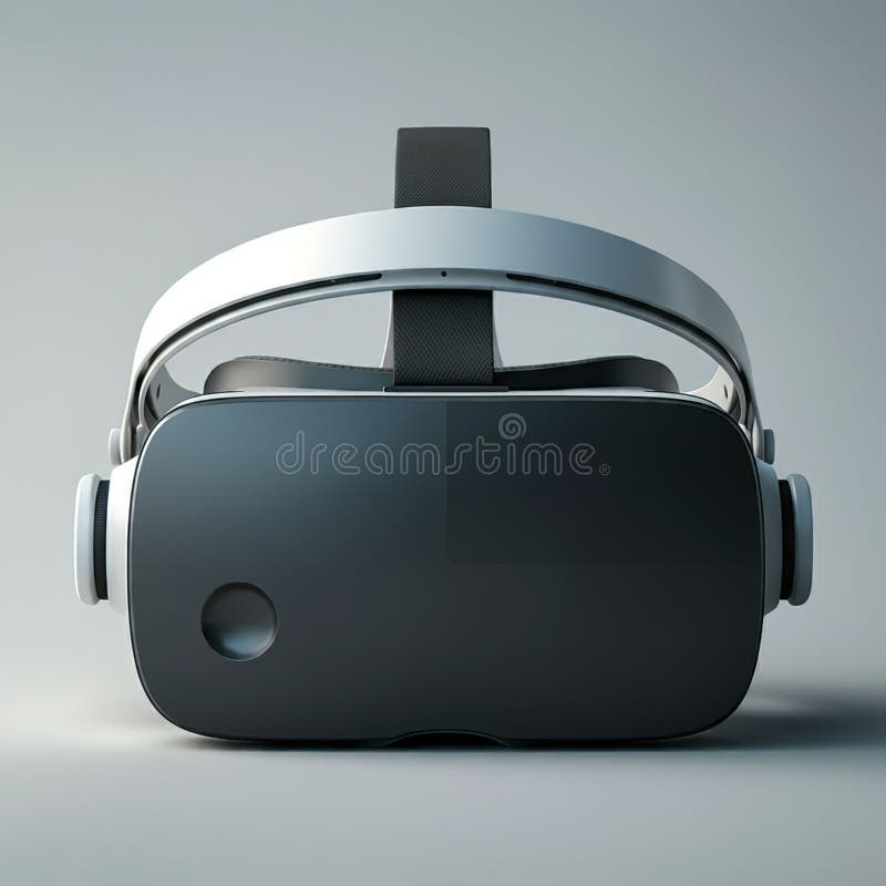 Futuristic VR Headset Featuring a Sleek Design with a Dark Visor ...