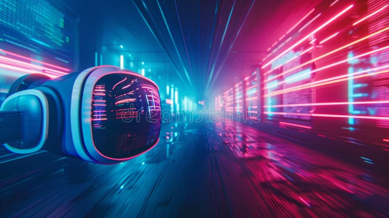 Virtual Reality Experience Journey through Neon Lights a Futuristic VR ...