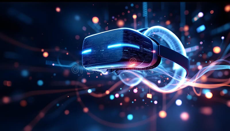 Futuristic VR Headset Immersive Technology Digital Experience Metaverse ...