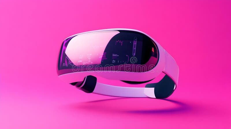 Futuristic VR Headset with Sleek Design and Digital Display ...