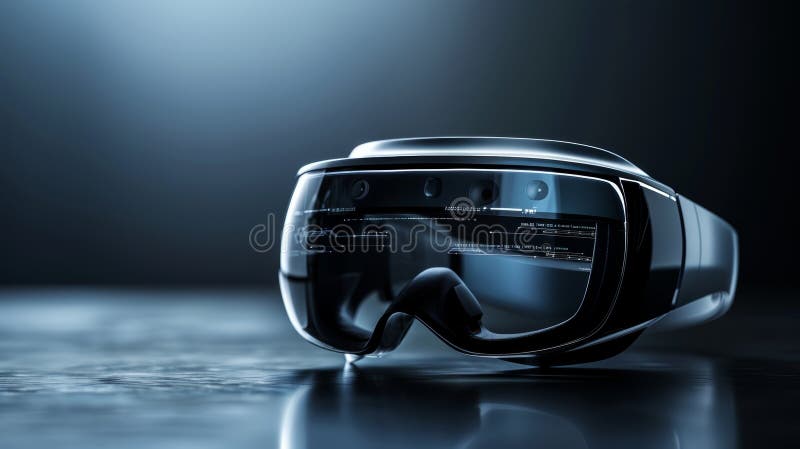 Futuristic VR Headset with Sleek Design and Glowing Display, Showcasing ...