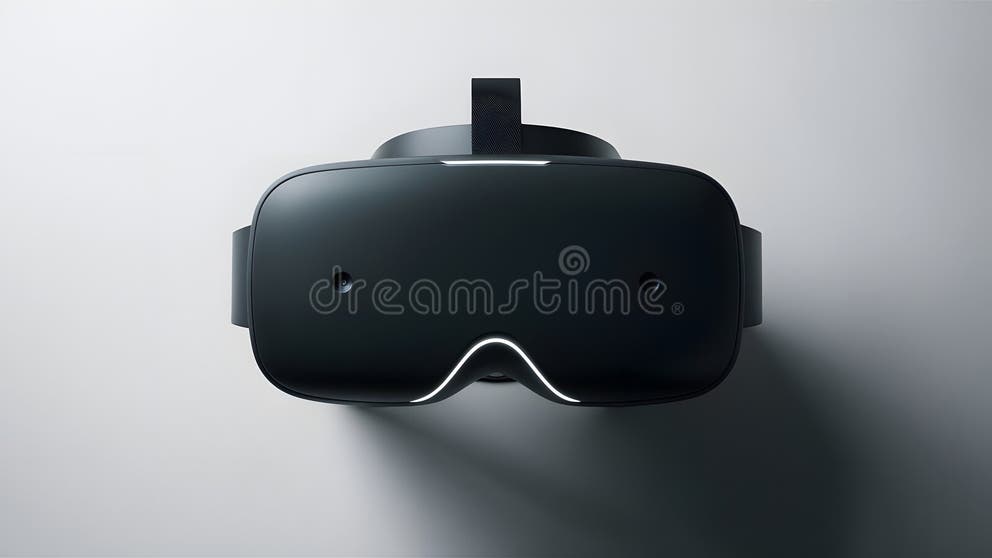 Futuristic VR Headset on White Background. Front View of a Sleek ...