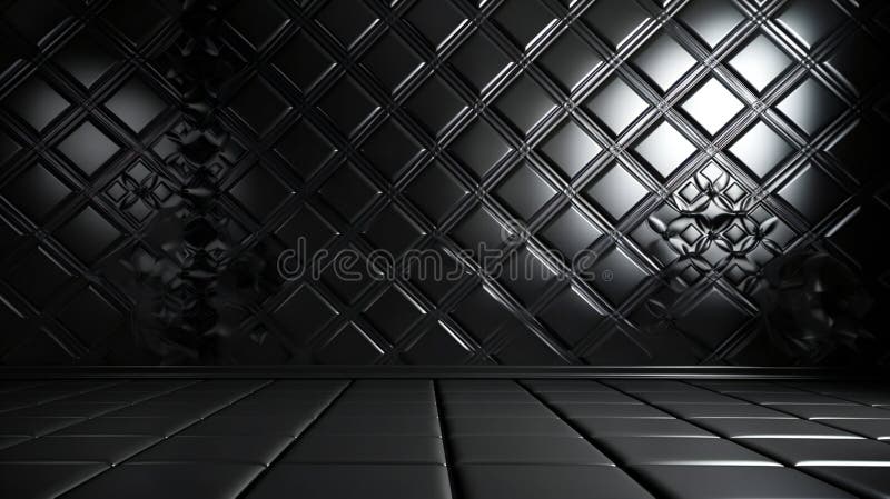 Futuristic Wall with Black Tile, Abstract, Textures Stock Illustration ...