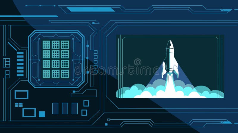 Futuristic Wall Panel with Integrated Circuit Boards and Holographic ...