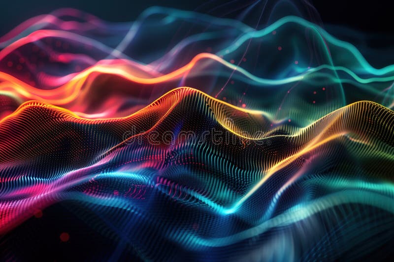 Futuristic Wallpaper with Colorful Waves. Stock Photo - Image of flow ...