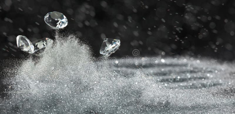 Futuristic Wallpaper with Silver Glitter Diamond Particles Explosion ...