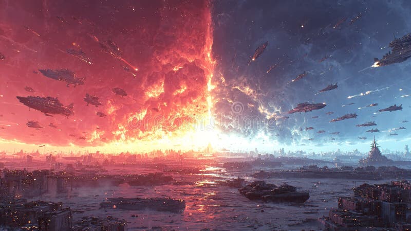 Sci Fi Fantasy War Scene Stock Illustrations – 299 Sci Fi Fantasy War ...