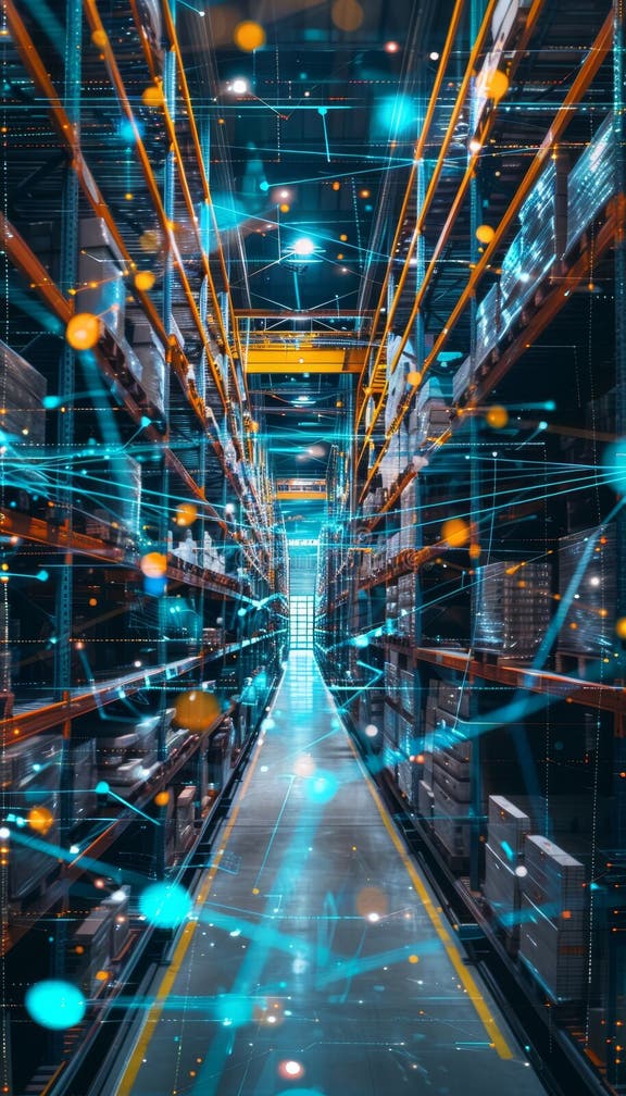 Futuristic Warehouse an Abstract Visualization of Smart Systems and ...