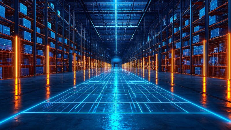 Technology Sense Future Data Center Stock Illustration - Illustration ...