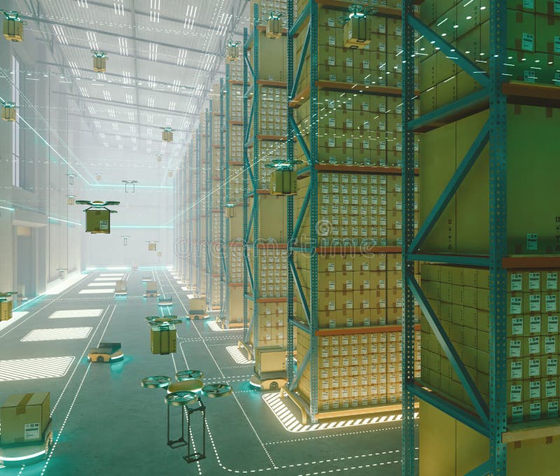 Futuristic Warehouse Interior Stock Illustration - Illustration of ... Futuristic Warehouse Interior Stock Illustration - Illustration of ...